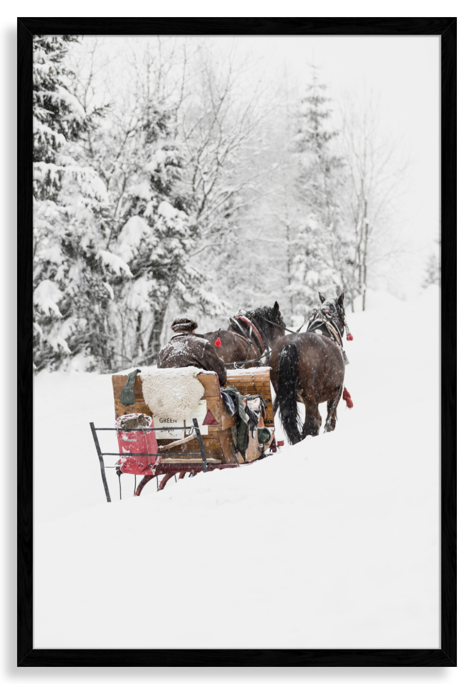 Sledge with Horses | Poster | PIXARTT