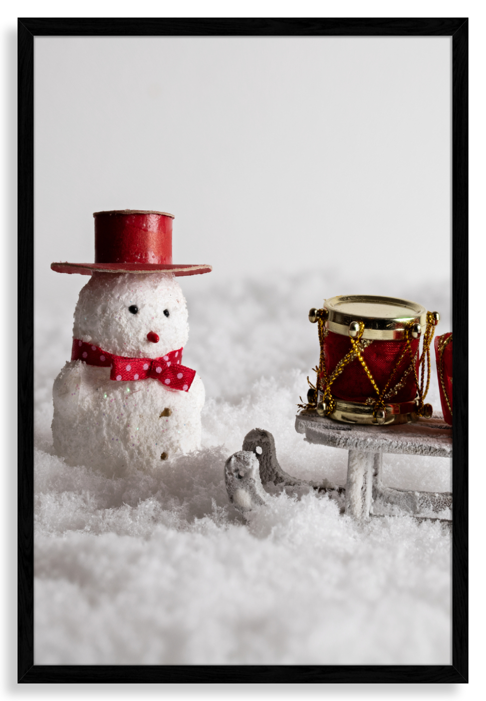 Snowman with Sled | Poster | Pixartt